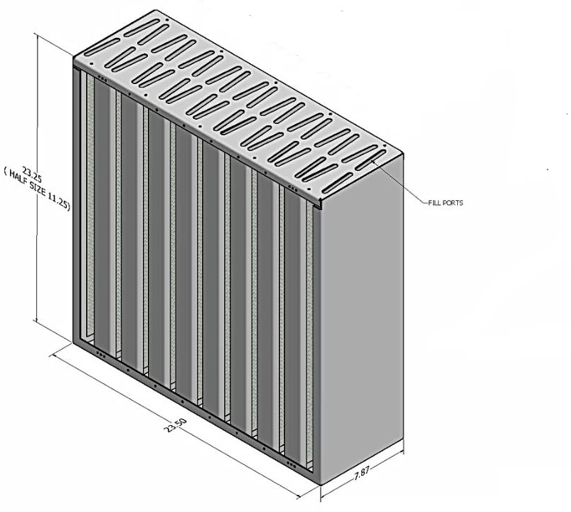 8 Inch (in) Depth Half Size Module Refillable Activated Carbon V-Cell ...